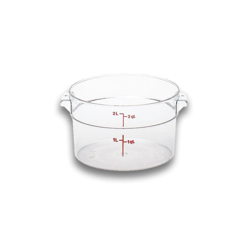 Recipiente redondo de Policarbonato graduado, capacidad de 2 qt. REPORE ...
