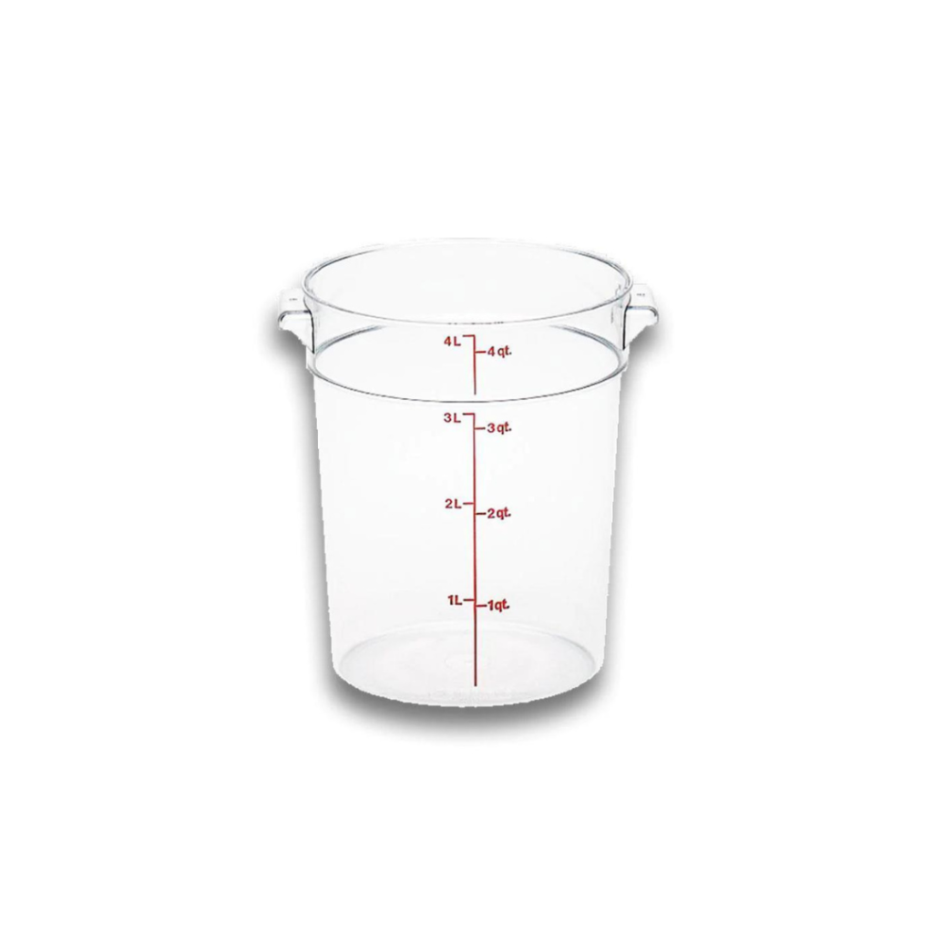 Recipiente redondo de Policarbonato graduado, capacidad de 4 qt. REPORE ...