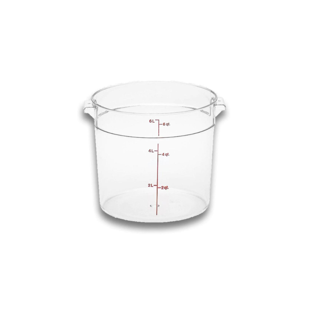 Recipiente redondo de Policarbonato graduado, capacidad de 6 qt. REPORE ...